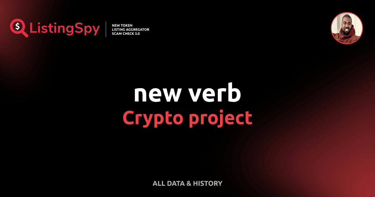 new verb crypto project: ye token listings, events, analysis | ListingSpy