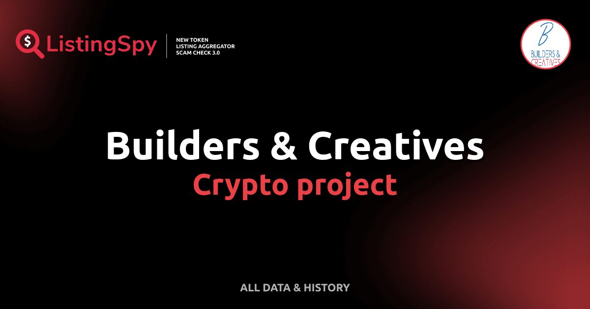 Builders & Creatives crypto project: BCX token listings, events, analysis | ListingSpy