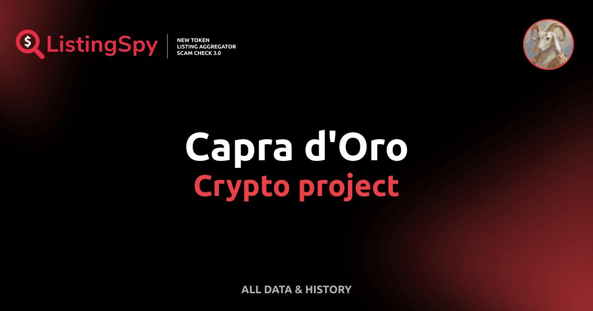 Capra d'Oro crypto project: CDO token listings, events, analysis | ListingSpy