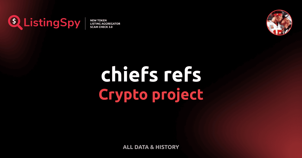 chiefs refs crypto project: crefs token listings, events, analysis | ListingSpy