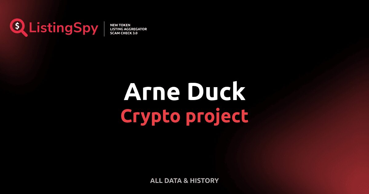 Arne Duck crypto project: ARNE token listings, events, analysis ...