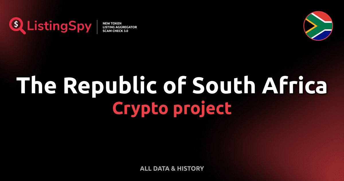 The Republic of South Africa crypto project: RSA token listings, events, analysis | ListingSpy