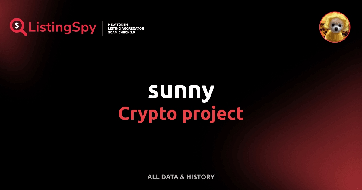 sunny crypto project: sunny token listings, events, analysis | ListingSpy