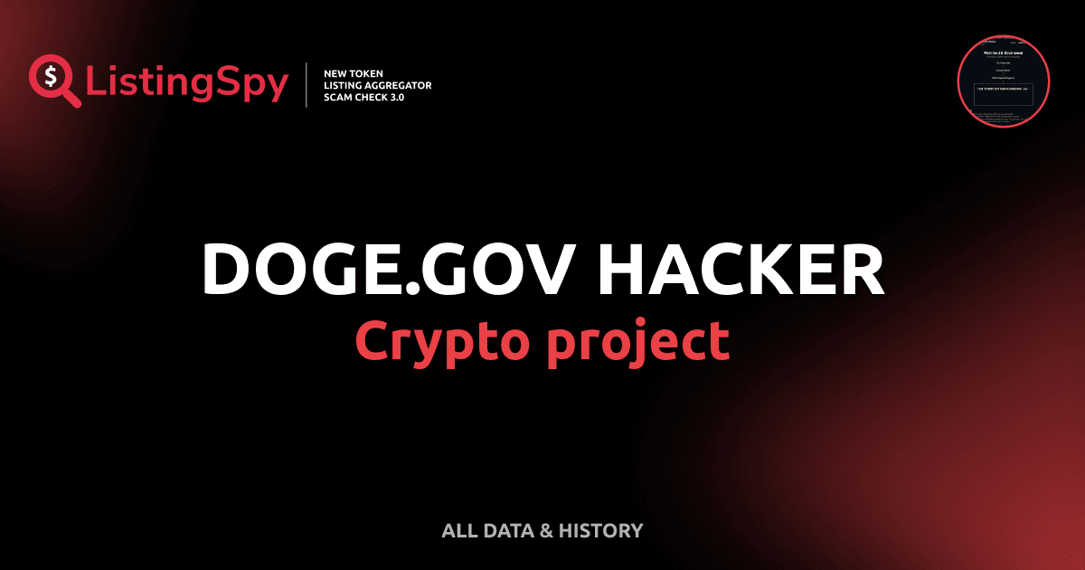 DOGE.GOV HACKER crypto project: RORO token listings, events, analysis ...