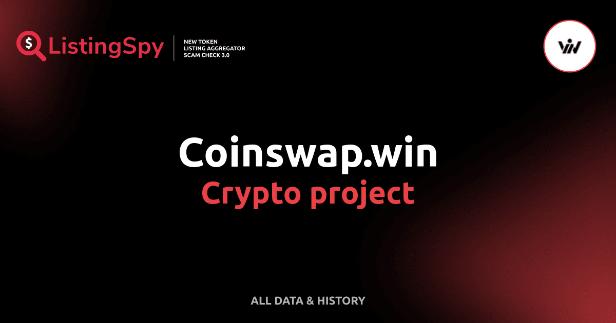 Coinswap.win crypto project: WIN token listings, events, analysis ...