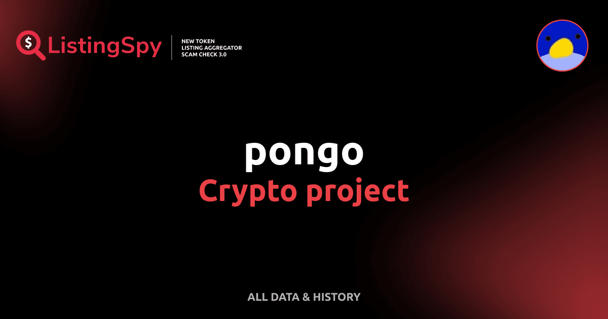 pongo crypto project: pongo token listings, events, analysis | ListingSpy