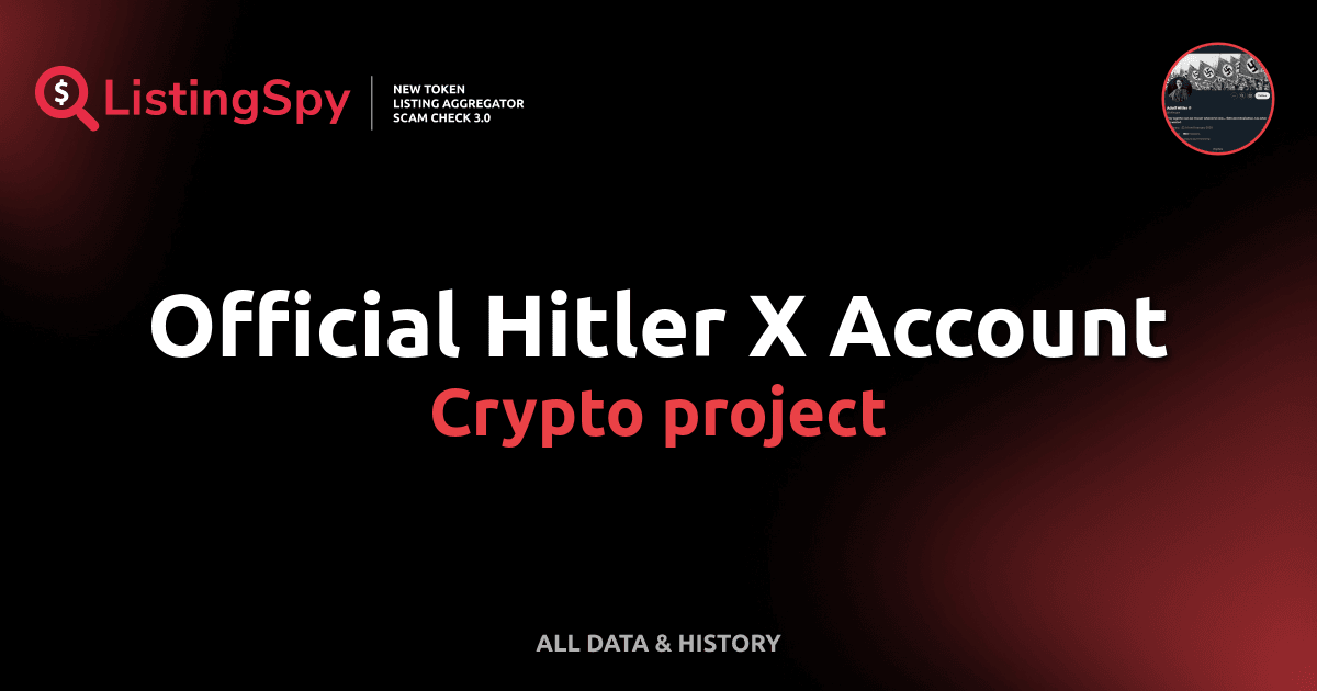 Official Hitler X Account crypto project: HitlerGov token listings ...