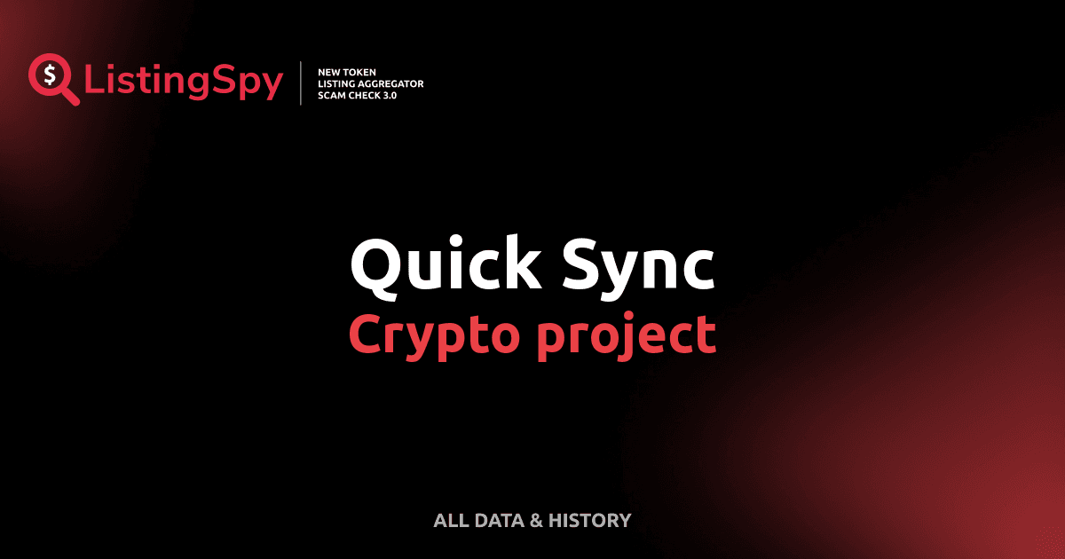 Quick Sync crypto project: QS token listings, events, analysis | ListingSpy