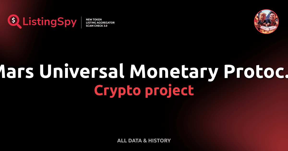 Mars Universal Monetary Protoc... crypto project: MUMP token listings ...
