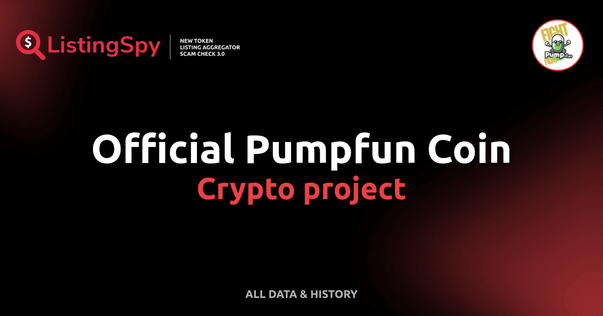 Official Pumpfun Coin crypto project: PumpFun token listings, events ...