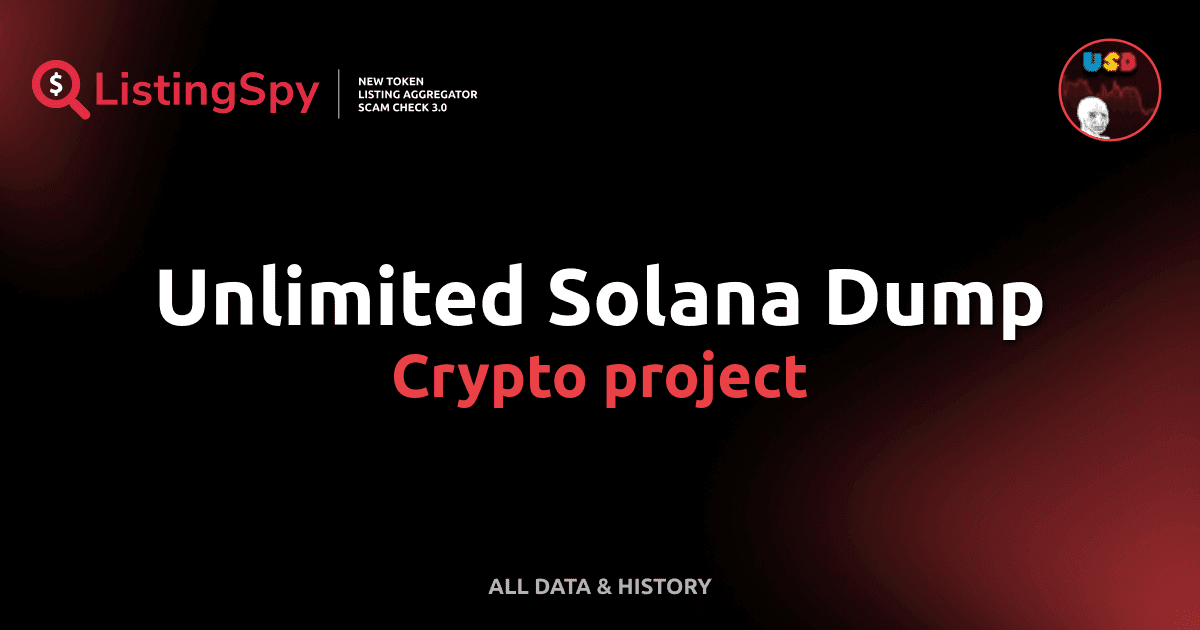 Unlimited Solana Dump crypto project: USD token listings, events ...