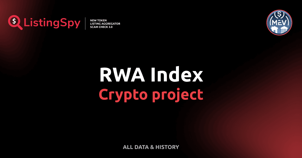 RWA Index crypto project: MVRWA token listings, events, analysis | ListingSpy