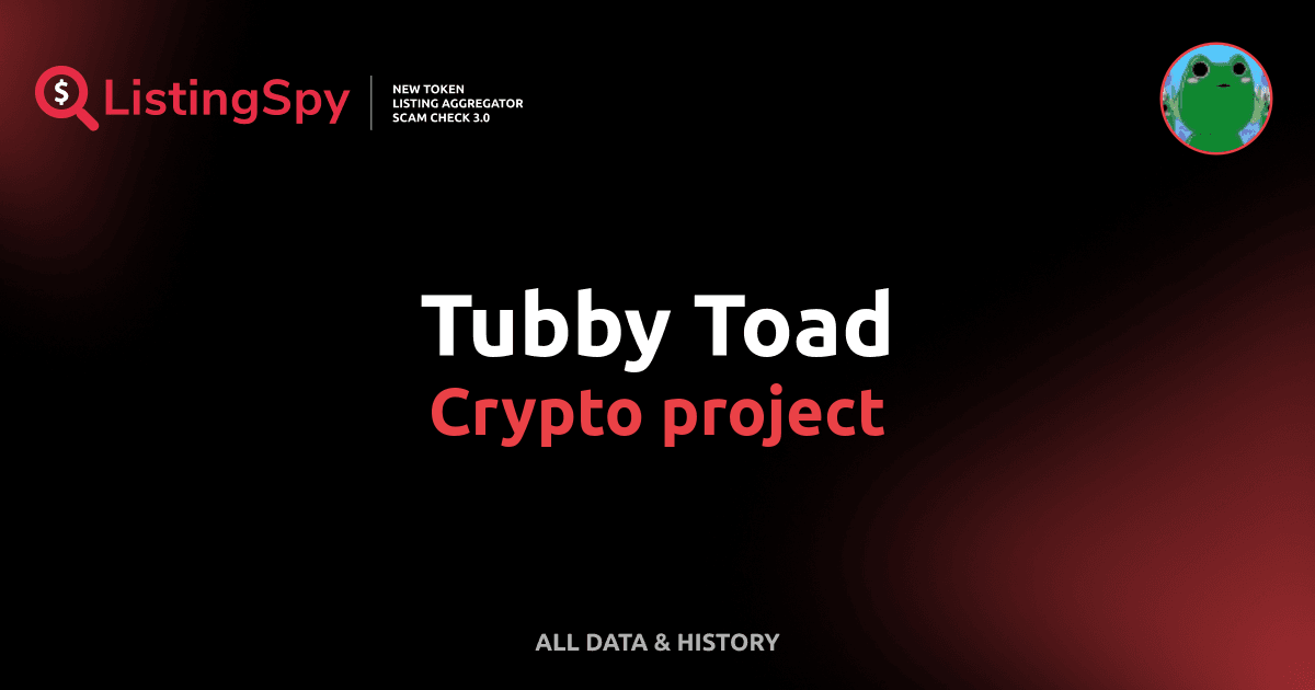 Tubby Toad crypto project: TUBBY token listings, events, analysis ...