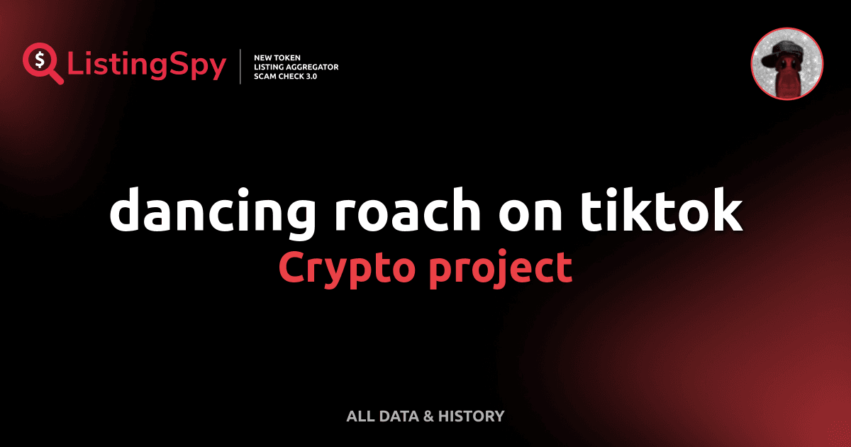 dancing roach on tiktok crypto project: ROACHIE token listings, events, analysis | ListingSpy