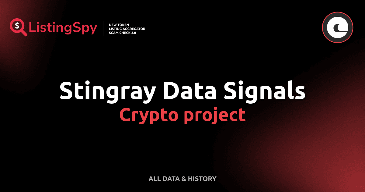Stingray Data Signals crypto project: Stingray token listings, events, analysis | ListingSpy