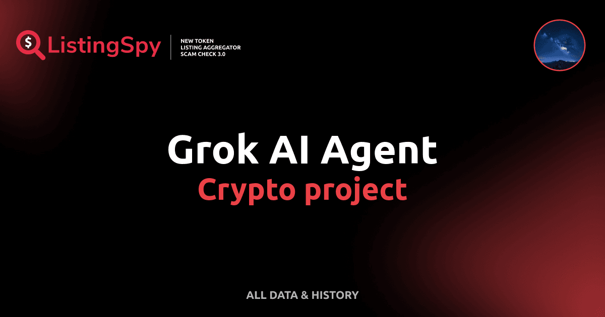Grok AI Agent crypto project: ADASTRA token listings, events, analysis | ListingSpy
