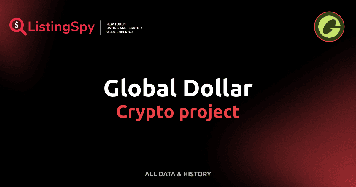 Global Dollar crypto project: USDG token listings, events, analysis | ListingSpy