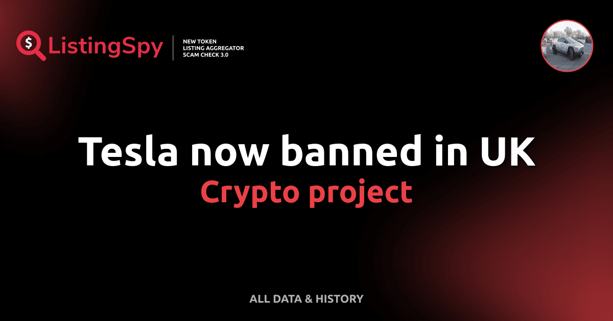 Tesla now banned in UK crypto project: RipTesla token listings, events ...