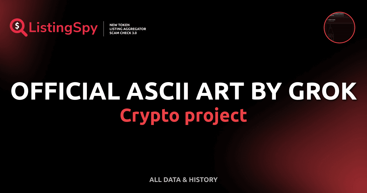 OFFICIAL ASCII ART BY GROK crypto project: FRANK token listings, events ...