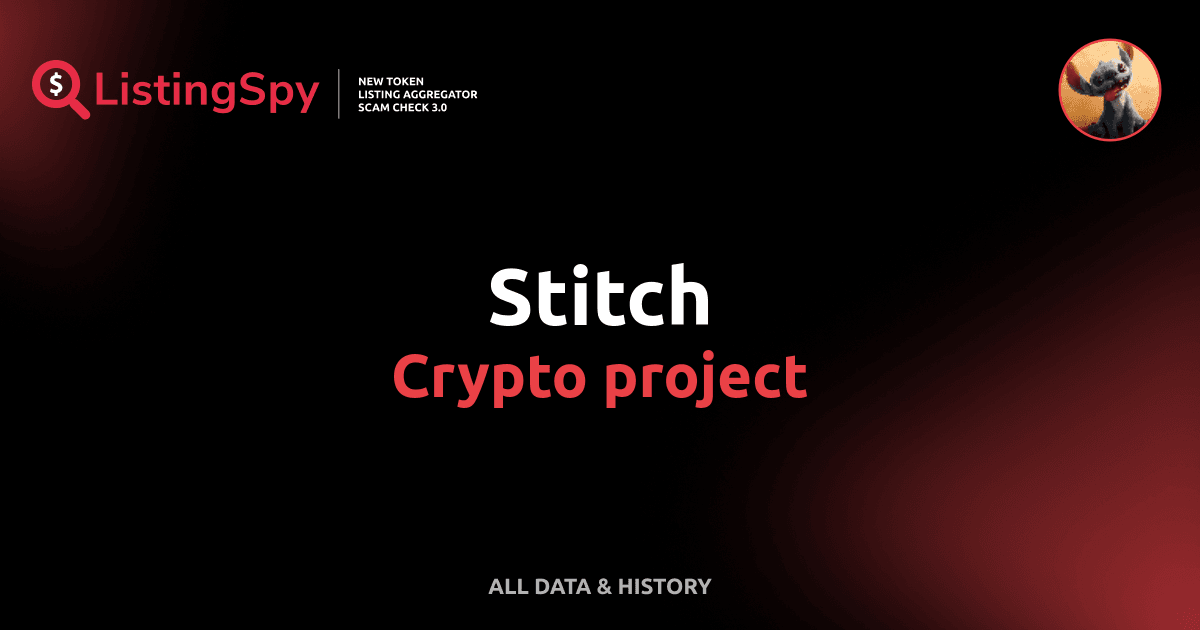 Stitch crypto project: STITCH token listings, events, analysis | ListingSpy