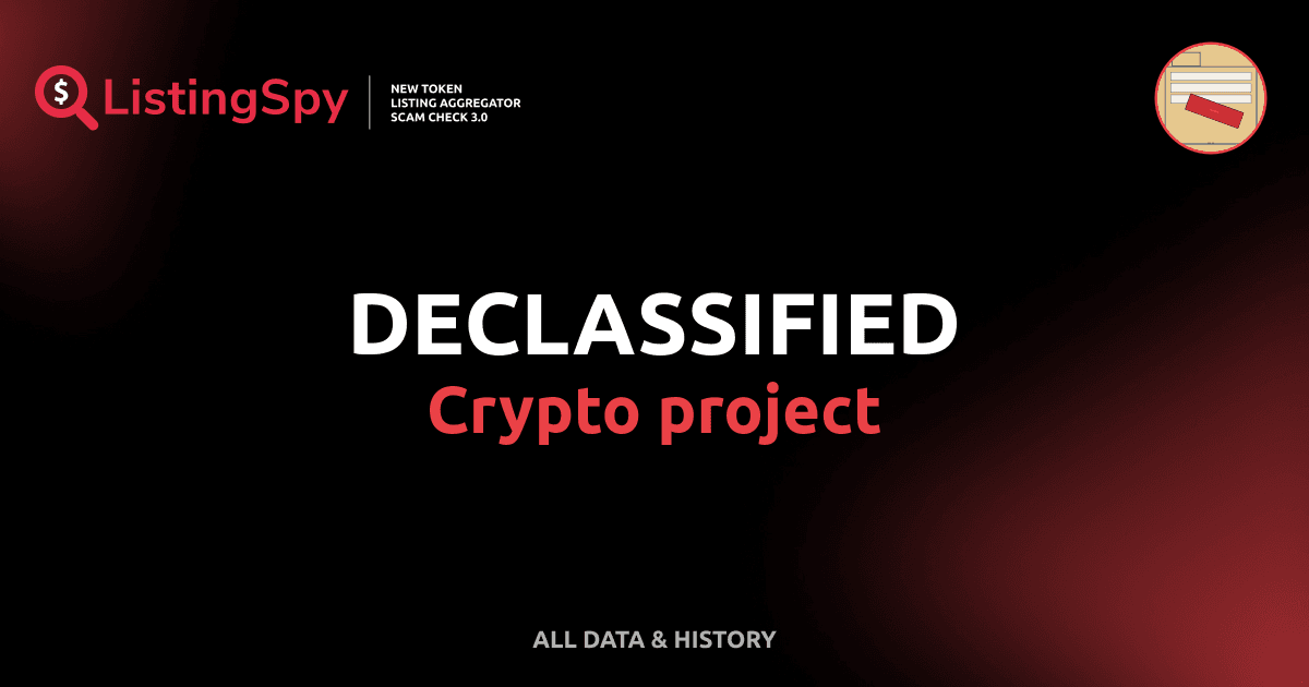 DECLASSIFIED crypto project: DCLASS token listings, events, analysis | ListingSpy
