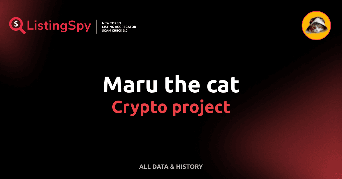 Maru the cat crypto project: MARU token listings, events, analysis ...