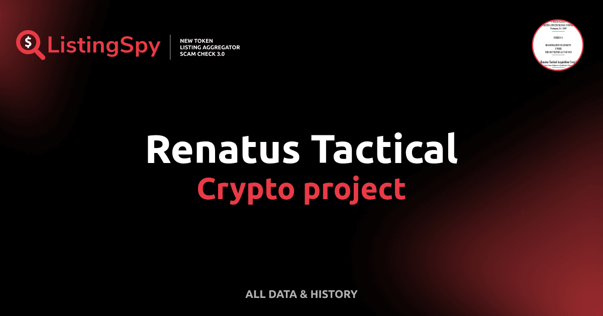 Renatus Tactical crypto project: RENATUS token listings, events ...