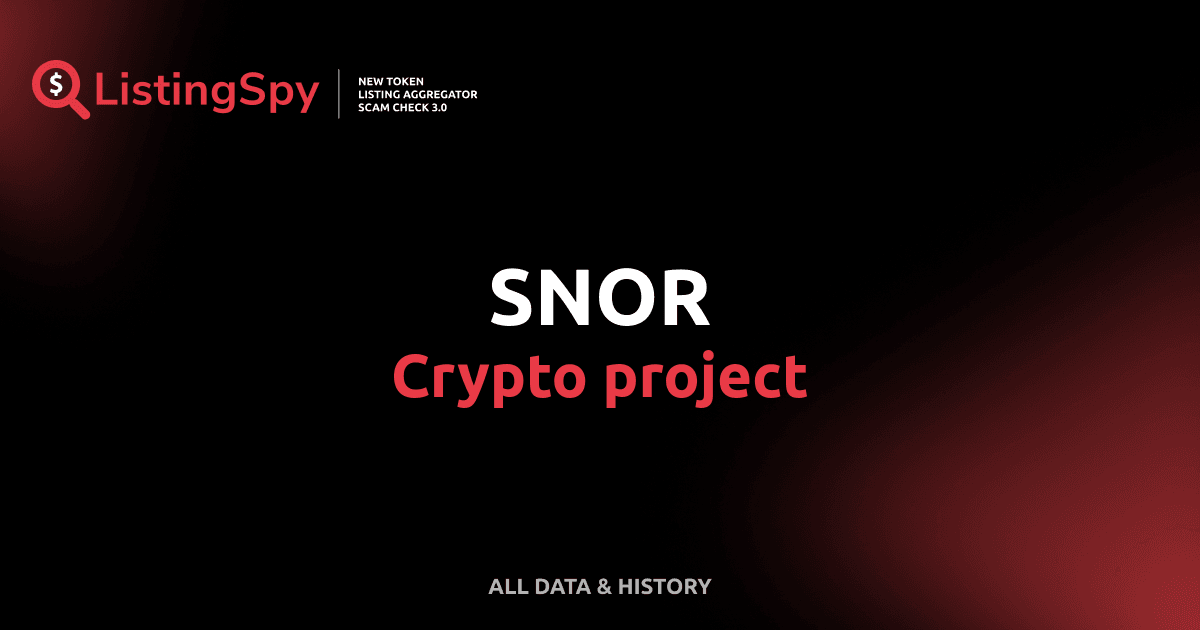 SNOR crypto project: SNOR token listings, events, analysis | ListingSpy