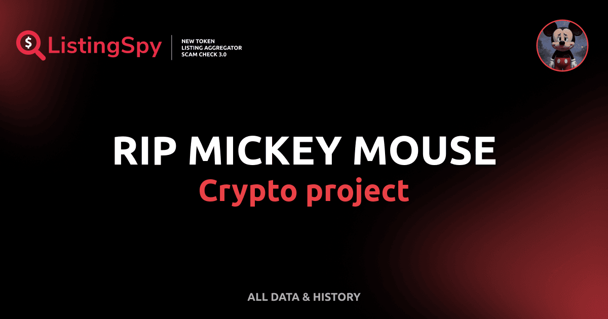 RIP MICKEY MOUSE crypto project: MICKEY token listings, events ...