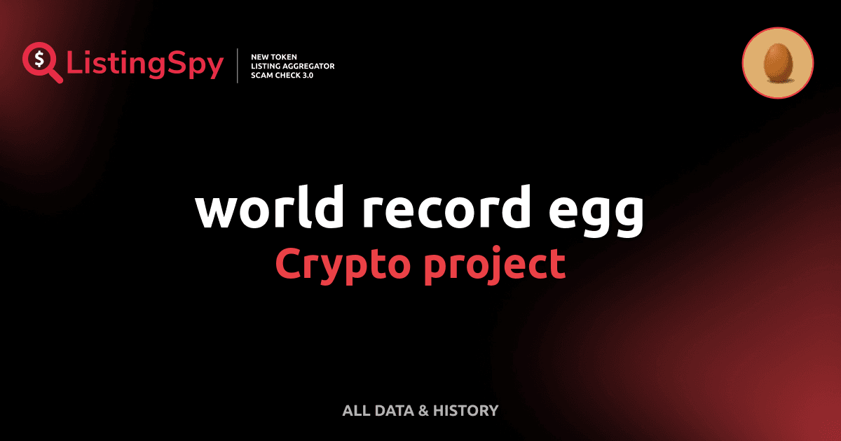 world record egg crypto project: ghegg token listings, events, analysis ...