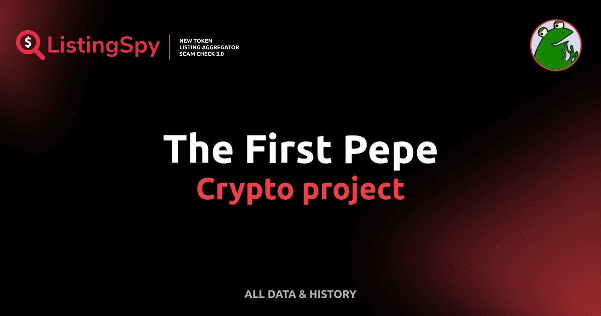 The First Pepe crypto project: SHADILAY token listings, events, analysis | ListingSpy