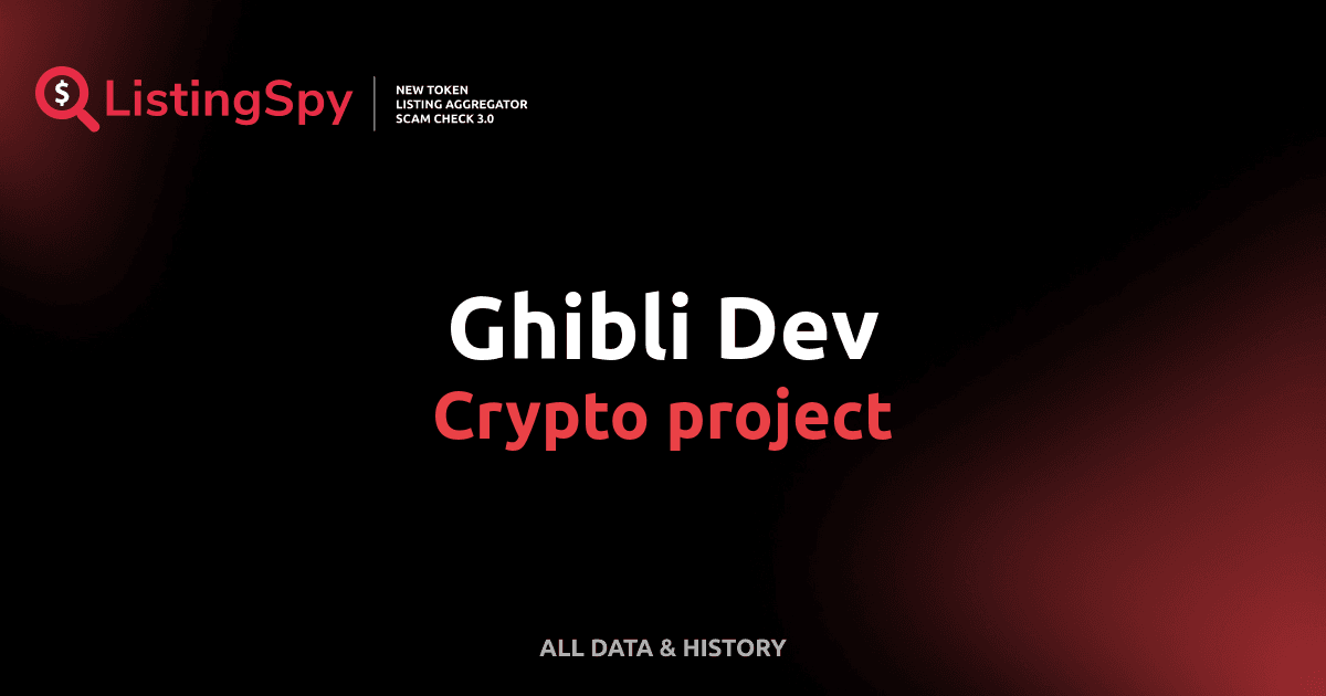 Ghibli Dev crypto project: DEV token listings, events, analysis ...