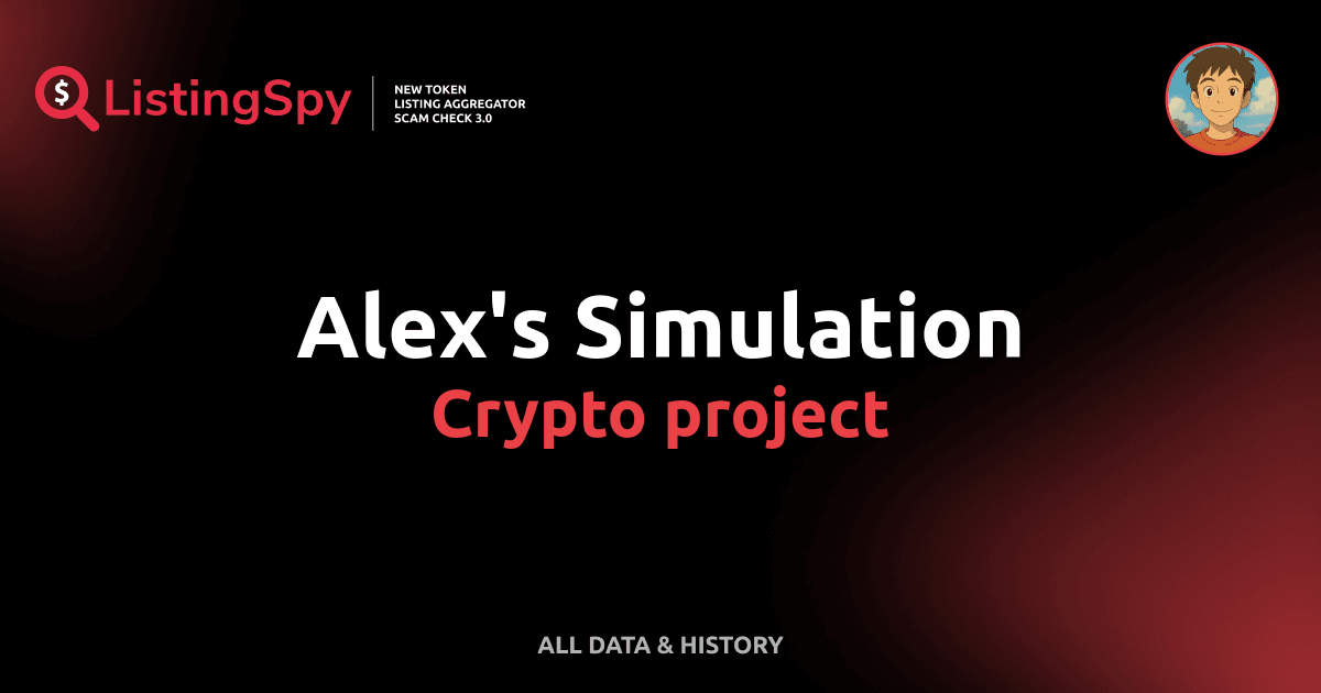 Alex's Simulation crypto project: ALEX token listings, events, analysis | ListingSpy
