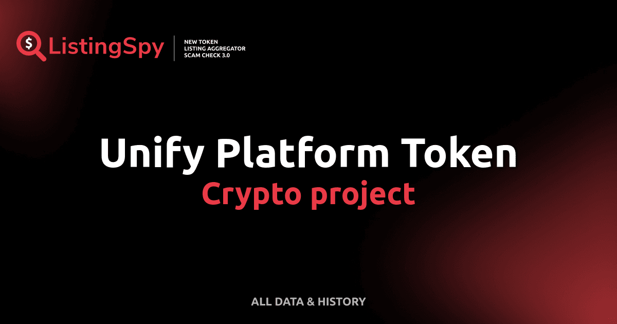 Unify Platform Token crypto project: UPT token listings, events ...