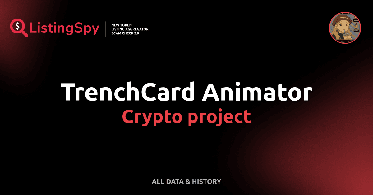 TrenchCard Animator crypto project: TCA token listings, events ...