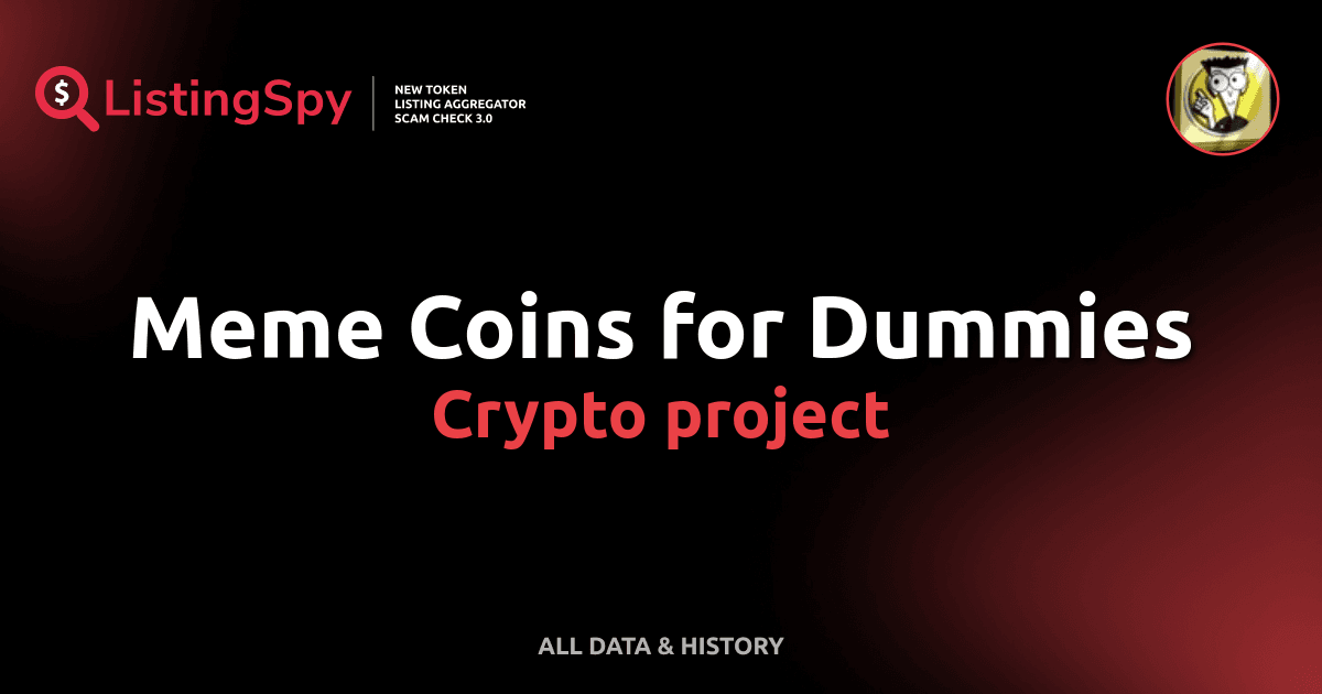Meme Coins for Dummies crypto project: McD token listings, events ...
