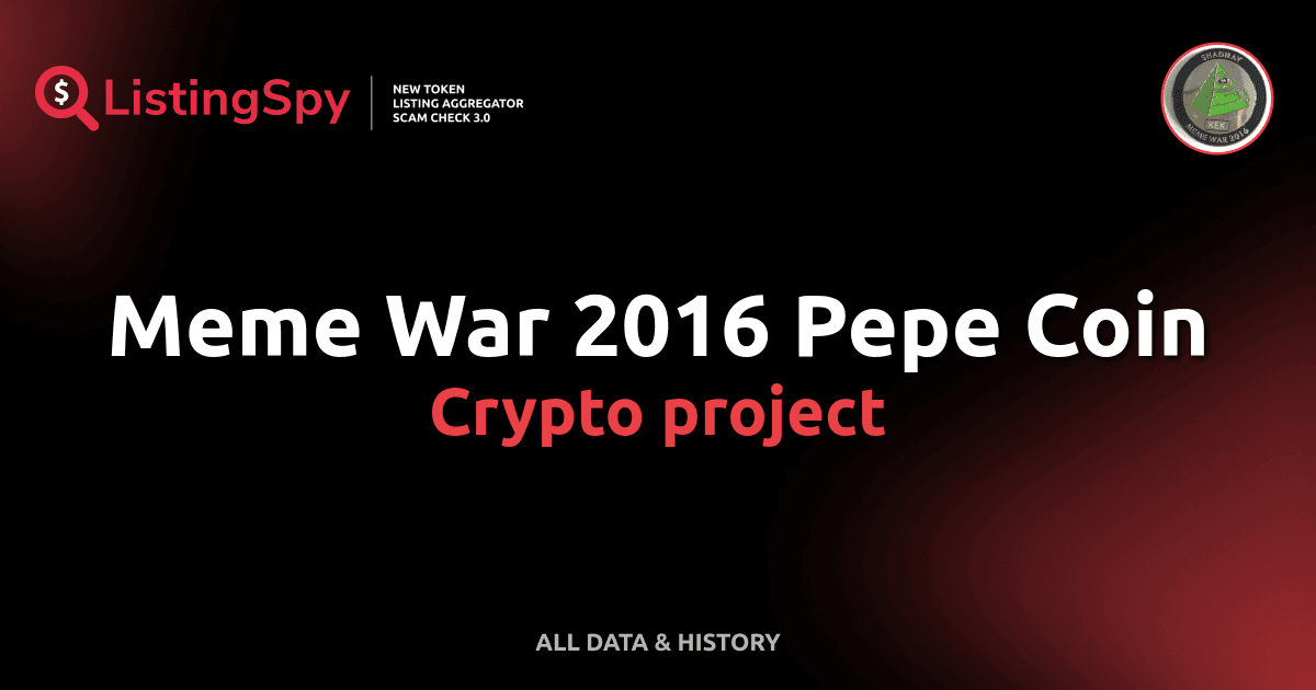 Meme War 2016 Pepe Coin crypto project: KEK token listings, events ...