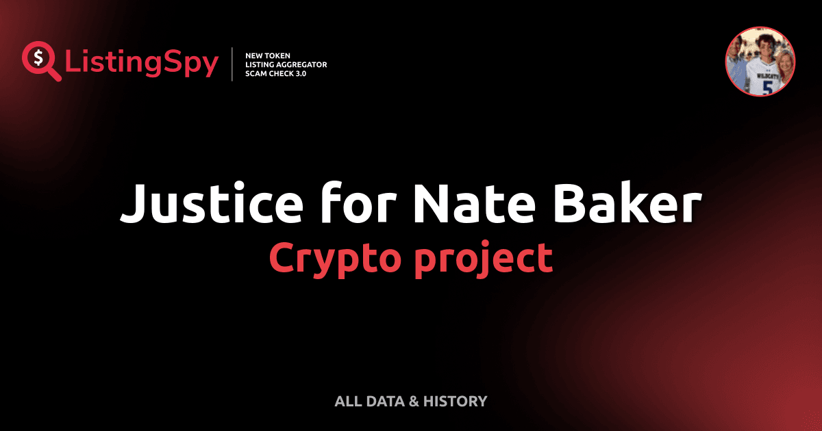 Justice for Nate Baker crypto project: Nate token listings, events, analysis | ListingSpy