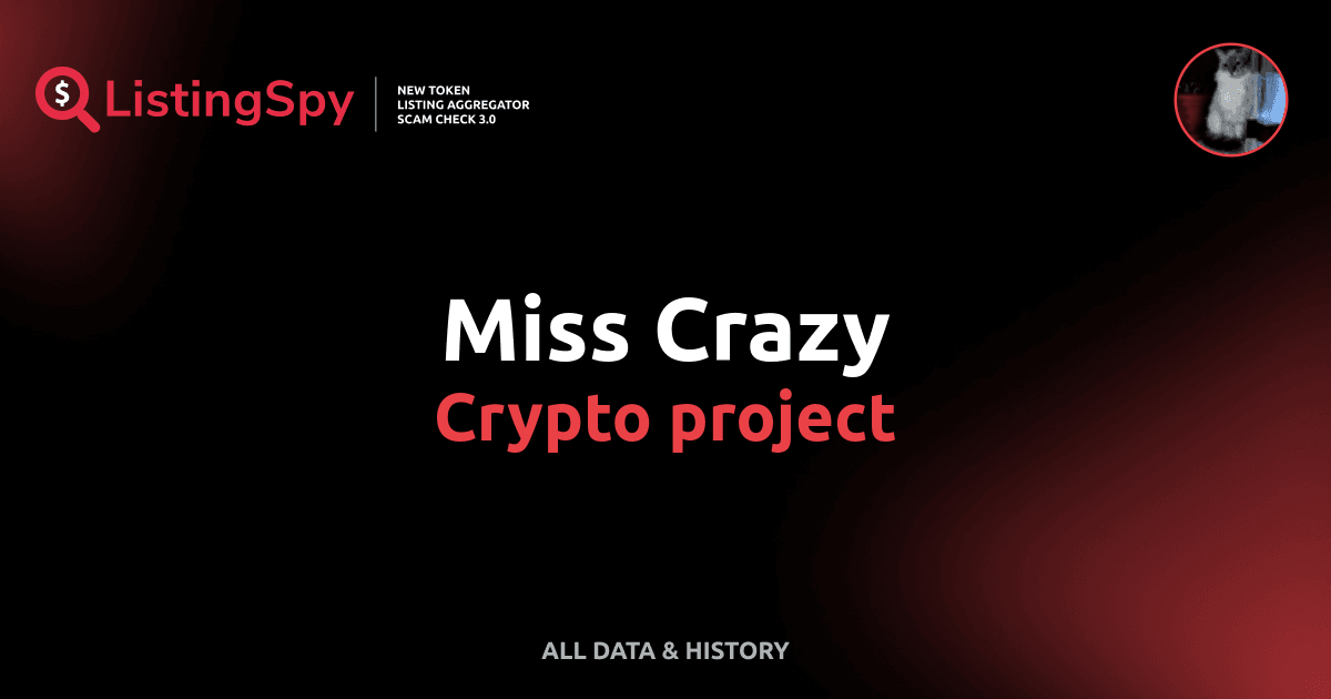 Miss Crazy crypto project: MyCat token listings, events, analysis | ListingSpy