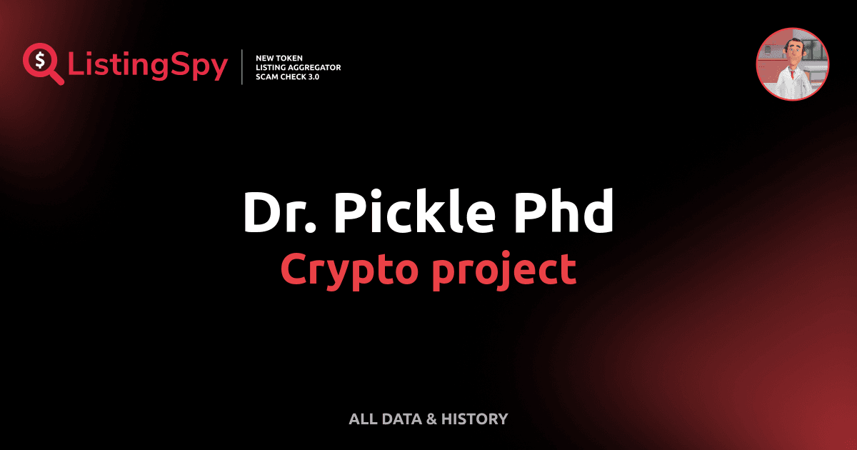 Dr. Pickle Phd crypto project: pickle token listings, events, analysis ...