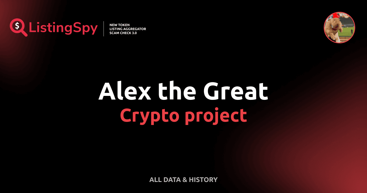 Alex the Great crypto project: ALEX token listings, events, analysis | ListingSpy