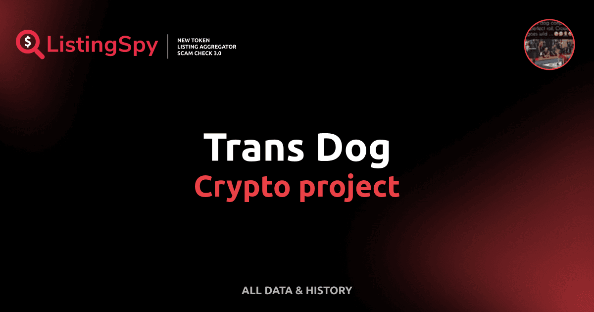 Trans Dog crypto project: TransDog token listings, events, analysis ...