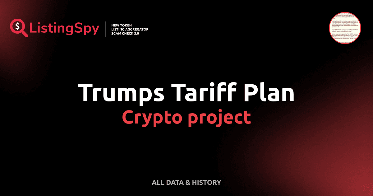 Trumps Tariff Plan crypto project: HOKEYPOKEY token listings, events, analysis | ListingSpy