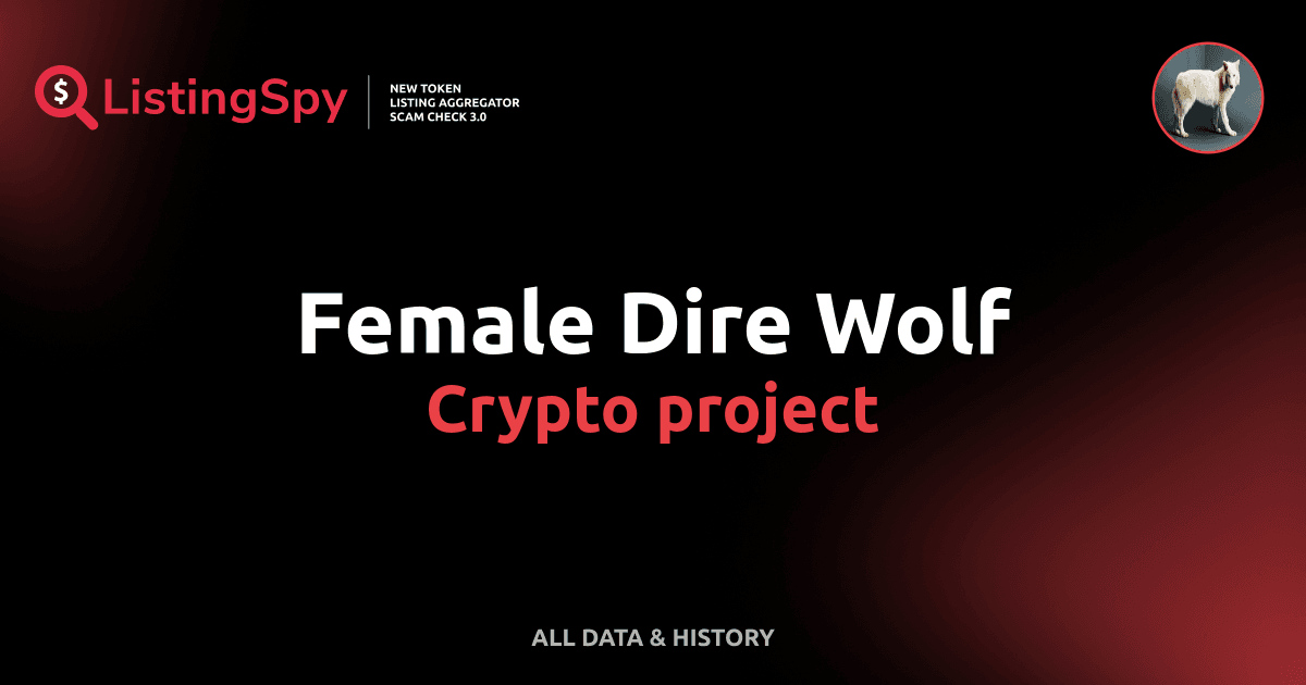 Female Dire Wolf crypto project: Khaleesi token listings, events ...