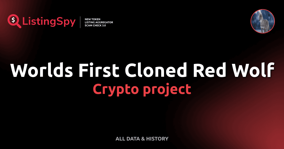 Worlds First Cloned Red Wolf crypto project: Hope token listings ...