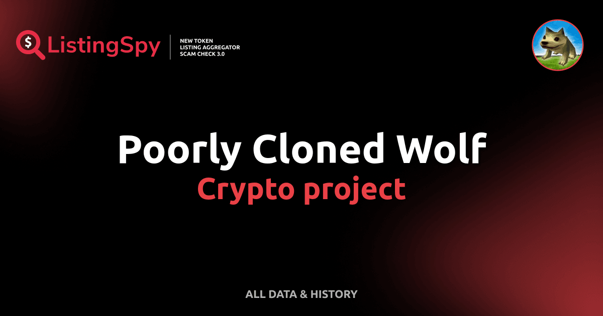 Poorly Cloned Wolf crypto project: PCW token listings, events, analysis ...