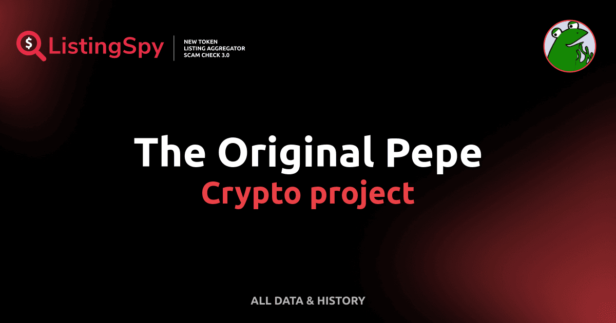 The Original Pepe crypto project: P.E.P.E token listings, events ...