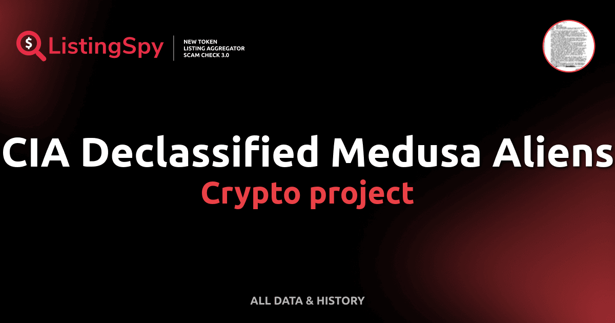 CIA Declassified Medusa Aliens crypto project: aliens token listings ...