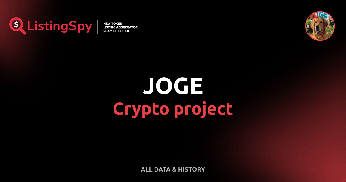JOGE crypto project: JOGE token listings, events, analysis | ListingSpy