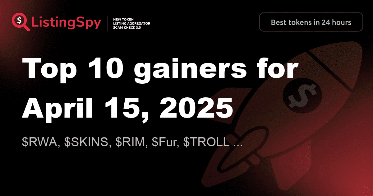 Fantastic Profits for $SKINS, $RIM, $Fur Tokens with Top Growth of 22x for Real World Asses $RWA ...